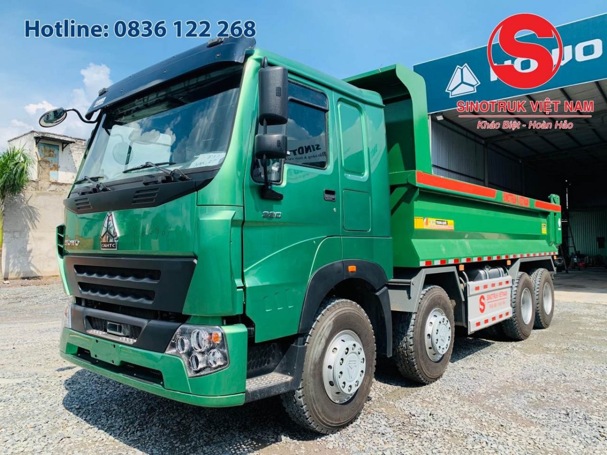 XE BEN HOWO 4 CHÂN 380 HP THÙNG U ĐÚC CABIN V7G
