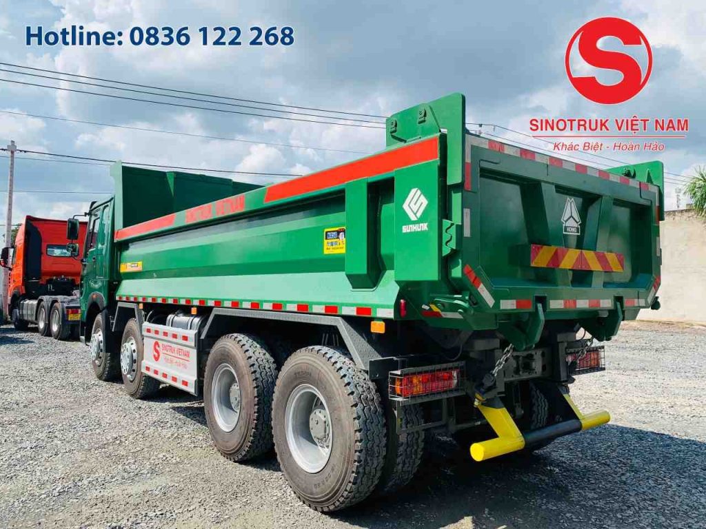 XE BEN HOWO 4 CHÂN 380 HP THÙNG U ĐÚC CABIN V7G